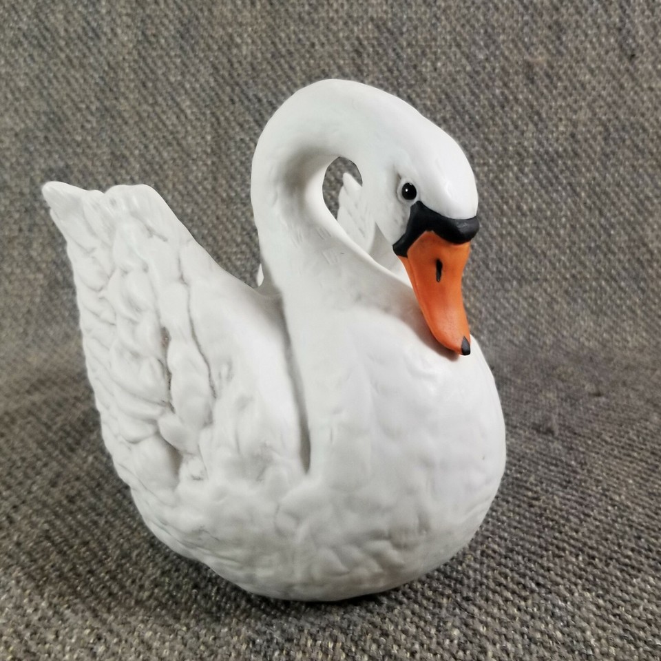 Vintage Napco White Swan Planter Flower Rose Vase Realistic Detailed ...