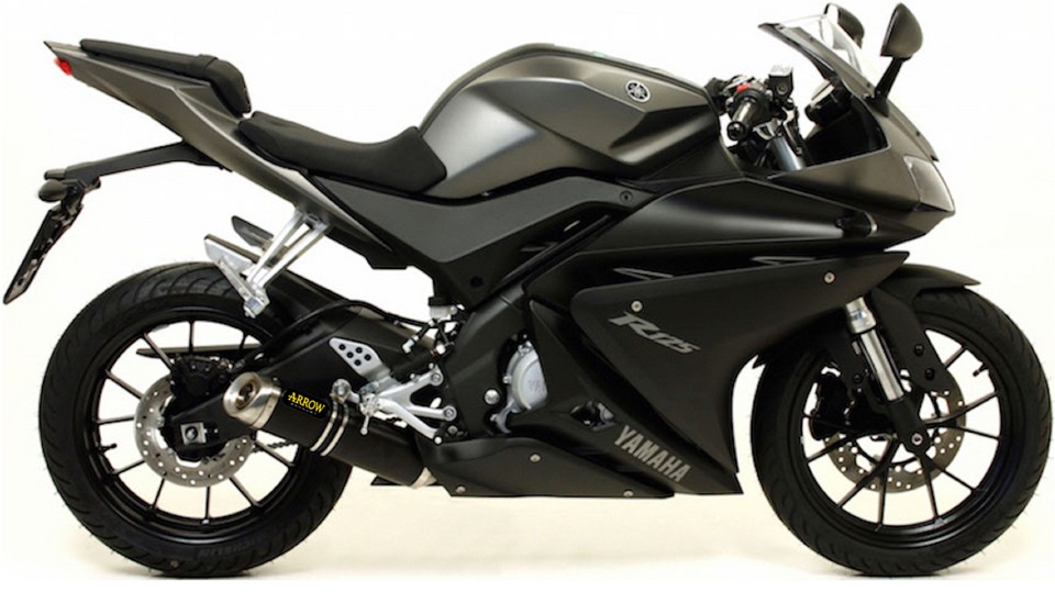 full system exhaust open black thunder arrow for yamaha yzf r125 r-125 ...