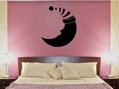 Wall Decal Crescent Moon Night Sleep Bedroom Decor Vinyl Sticker ...