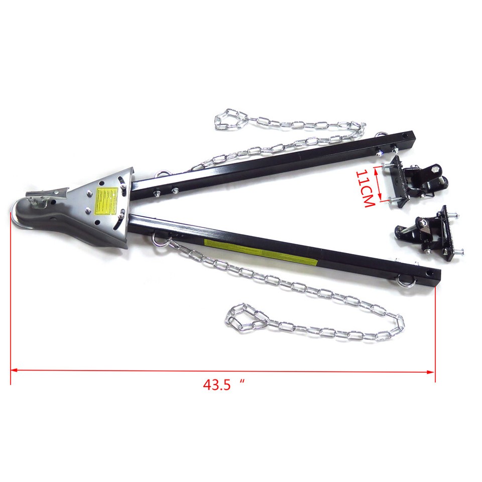 5000 lb Adjustable Bumper Mount Tow Bar With Chain Towing Truck Trailer ...