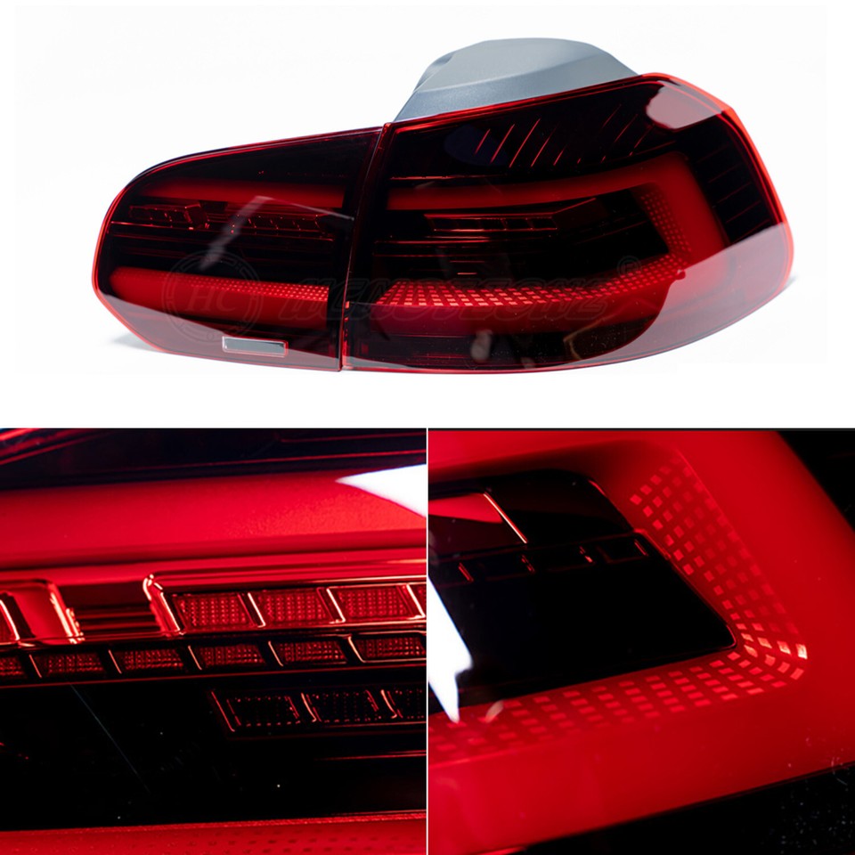 HCmotion For VW GOLF MK6 GTI R 2010-2013 Red Rear Lamp LED Tail Lights ...