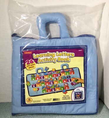 LAKESHORE LEARNING LETTERS ACTIVITY BOOK SOFT PLUSH ALPHABETS w/STORAGE ...
