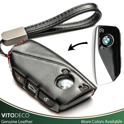 Vitodeco 4-Button Leather New Key Fob Case for 2026 BMW X5, X7, X1, 3 ...