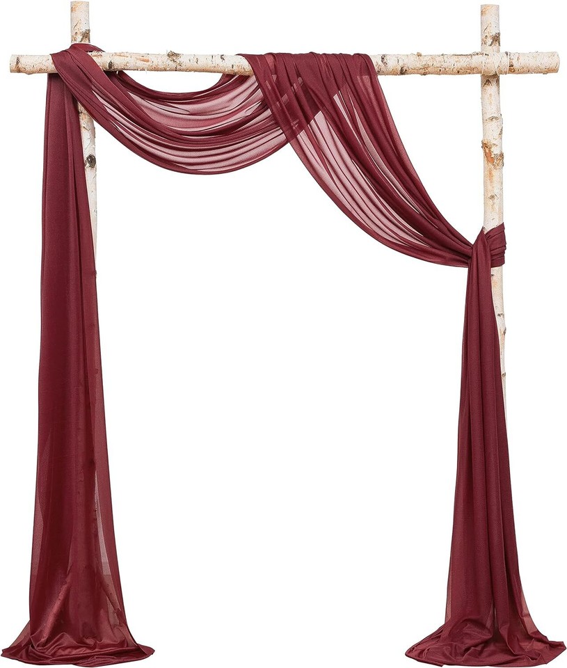 Wedding Arch Draping Fabric 20Ft Chiffon Drapes Arbor Drapery Ceremony ...