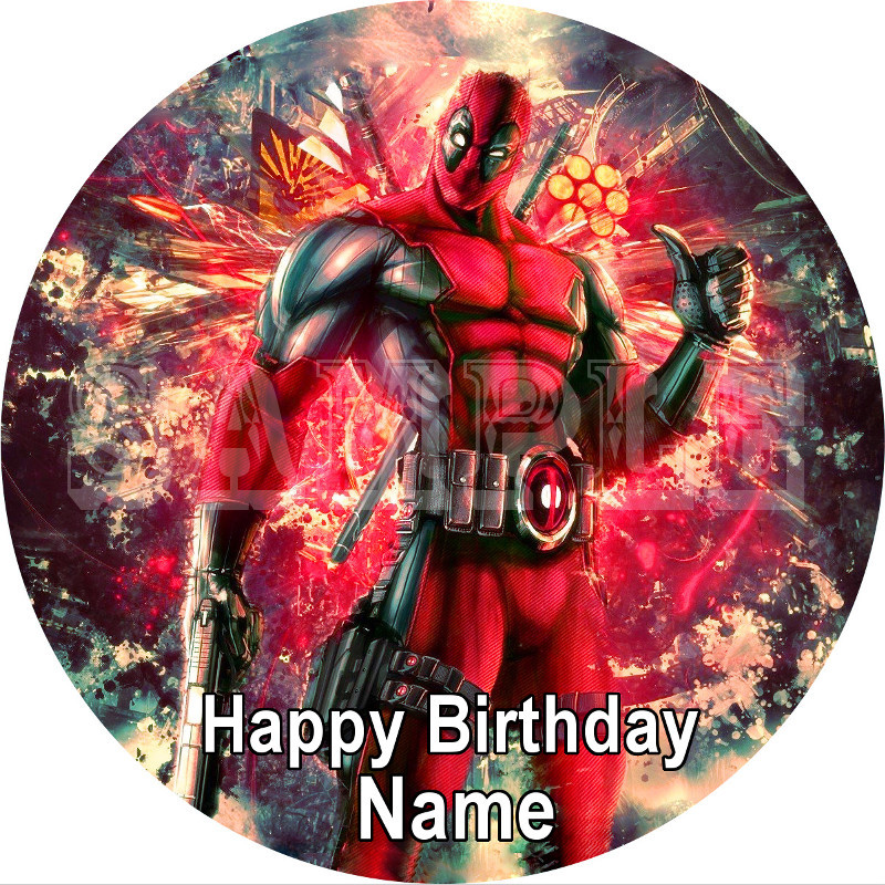 DEADPOOL Party Edible Cake topper image | eBay