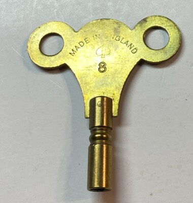 Antique Made In England #8 Brass Clock Key Excellent Condition | eBay