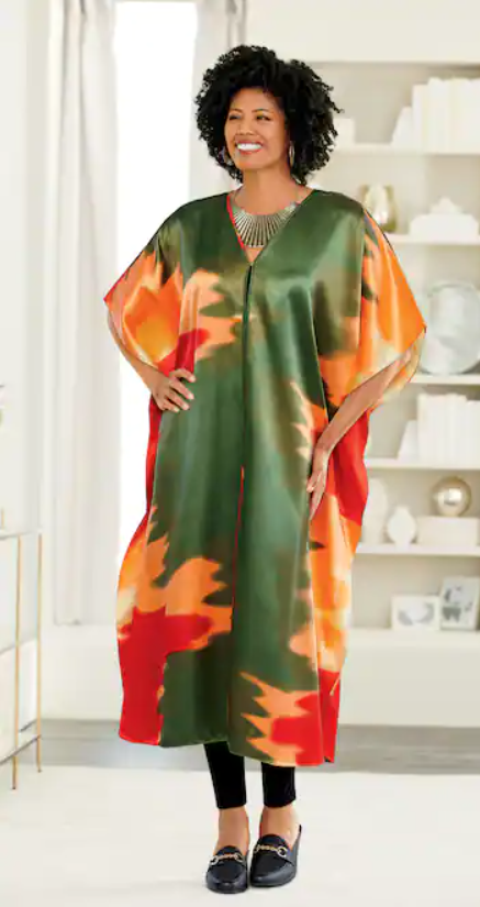 One Size Ashro Green Orange Gold Multi African Pride Rayan Duster ...