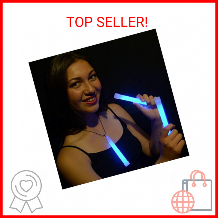 Glow Sticks Bulk Wholesale, 25 6” Industrial Grade Blue Light Sticks ...