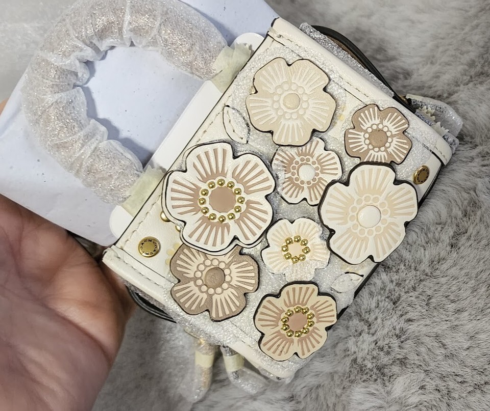 COACH 1941 Rogue Mini Charm TEA ROSE Chalk /Gold NWT | eBay