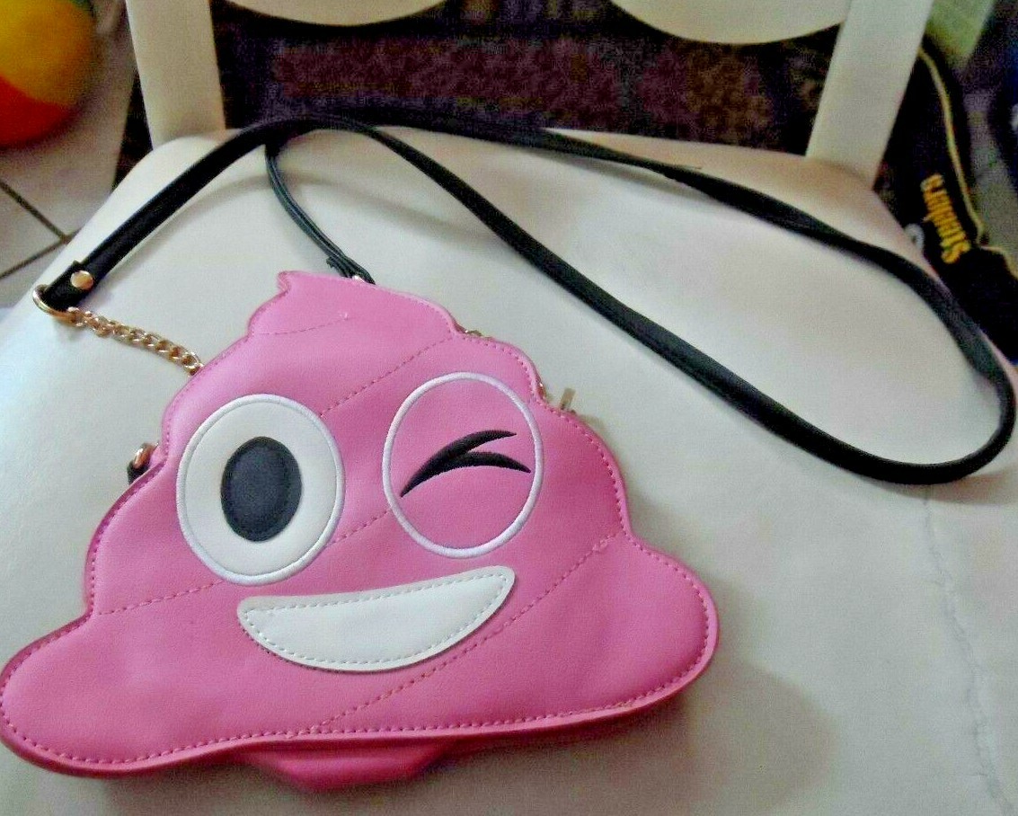 Winking pink poop Emoji shoulder bag by Olivia Miller - Gem
