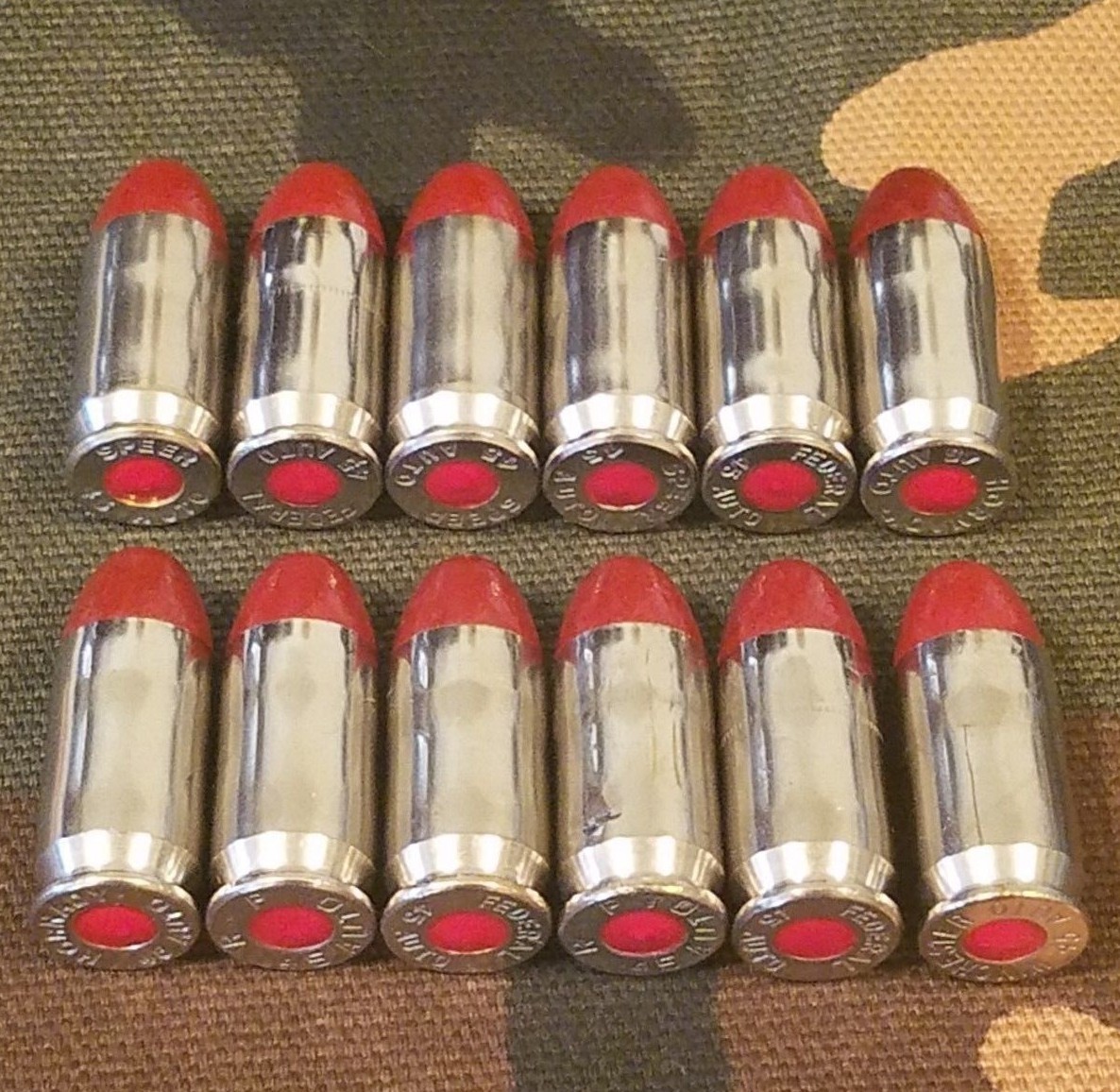 45 ACP SNAP CAPS SET OF 12, RED AND NICKEL, REAL 230gr WEIGHT!!! | eBay