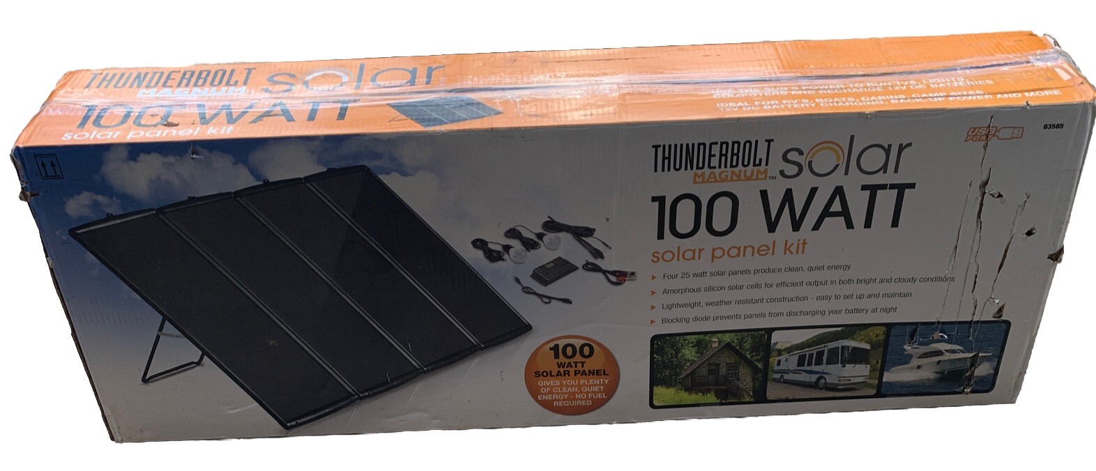 Solar Panel Kit Thunder Bolt SOLAR 100 Watt Amorphous | eBay