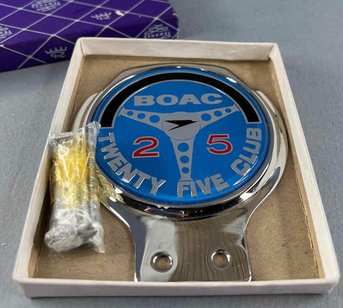 BOAC ’25 CLUB’ RENAMEL CAR BADGE MASCOT VINTAGE AIRLINE B.O.A.C. GRILLE ...