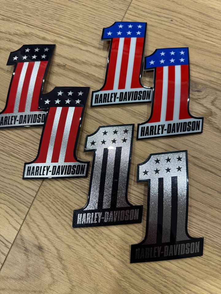 Custom Metal Tank Emblems, Harley #1 Stars & Stripes Style | eBay