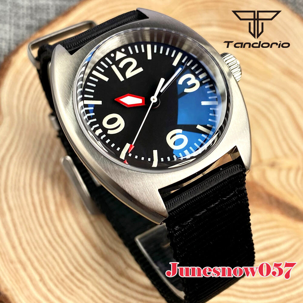Tandorio 36MM Watch Sterile Dial Lume NH35 PT5000 Mechanical For Men AR ...