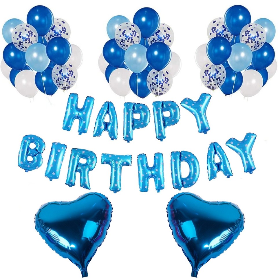 Happy Birthday Balloons set DECOR 16th 18th 40th 50th 60th Age Number ...