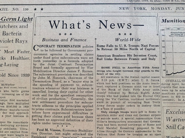 2 September 1933 WSJ News Wall Street Journal 9 Original Birthday Int ...