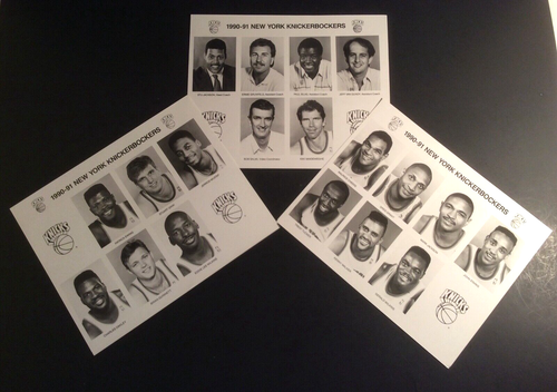 New York Knicks 1990-91 Team Photographs Set of 3 VTG NBA Basketball ...