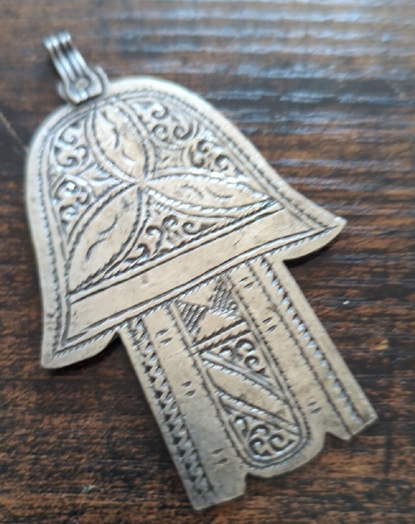 Authentic Antique Hamsa Moroccan Berber Talisman Pendant Hand of Fatima ...