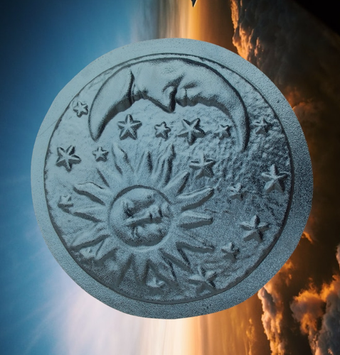 Eclipse steppingstone mold plaster concrete cement sun moon mould 12" x ...