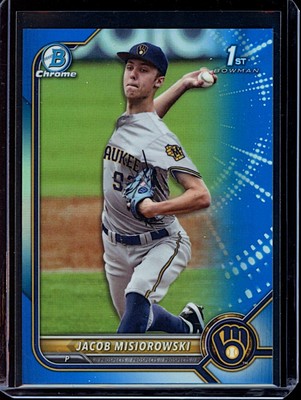 2022 Bowman Draft Chrome #BDC132 Jacob Misiorowski Blue Refractor Rookie #97/150 | eBay