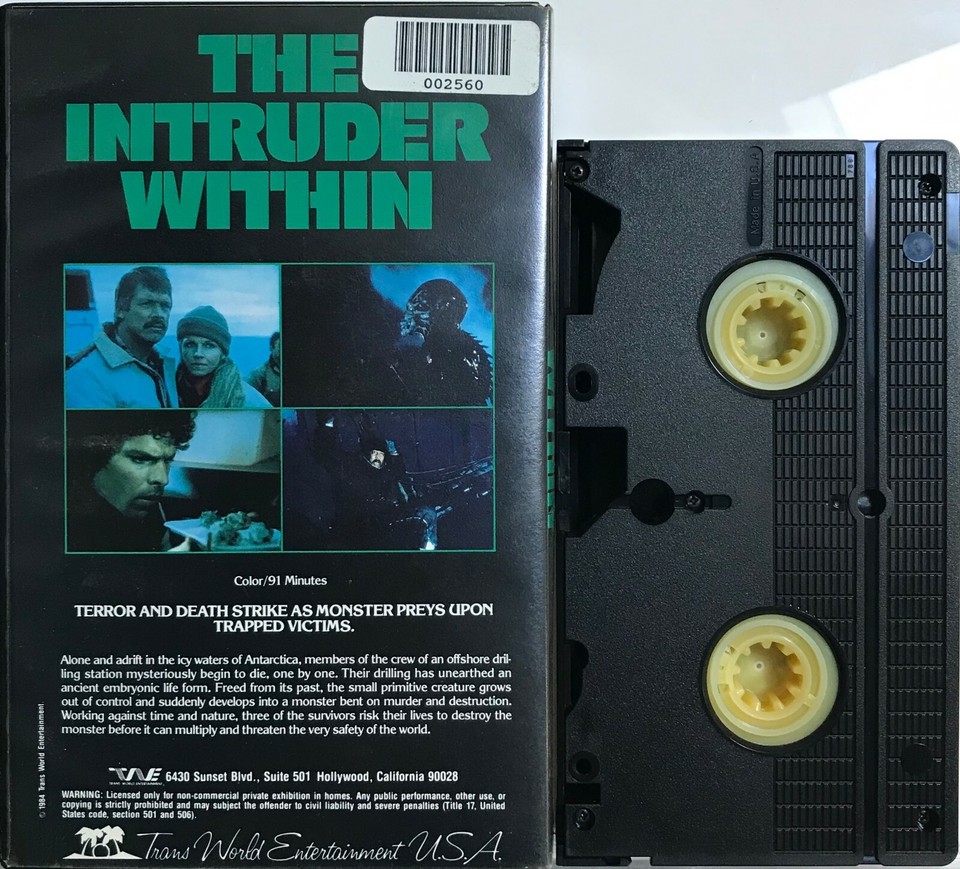 The Intruder Within (VHS) Chad Everett, Joseph Bottoms, Jennifer Warren ...