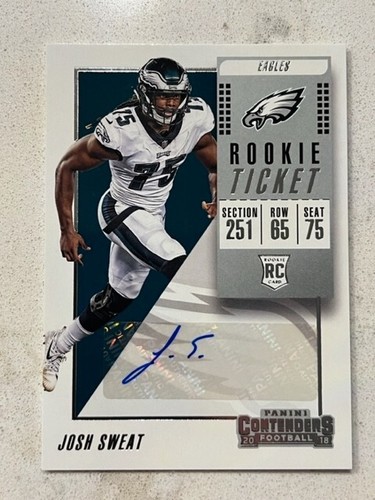 JOSH SWEAT Eagles 2018 Playoff Contenders Variation Rookie Ticket AUTO ...