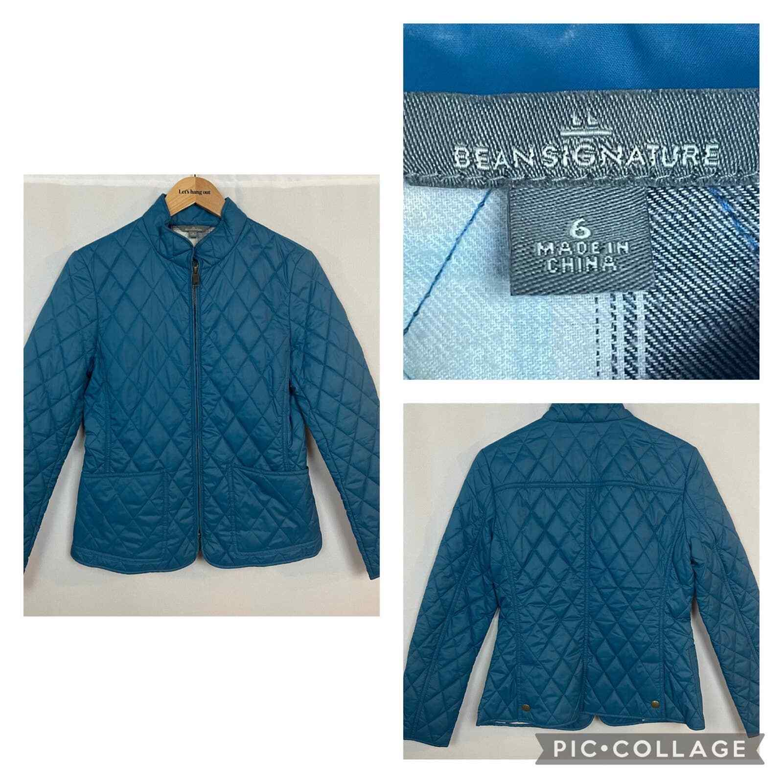 L.L. Bean Signature Quilted Teal Jacket size 6 - Gem