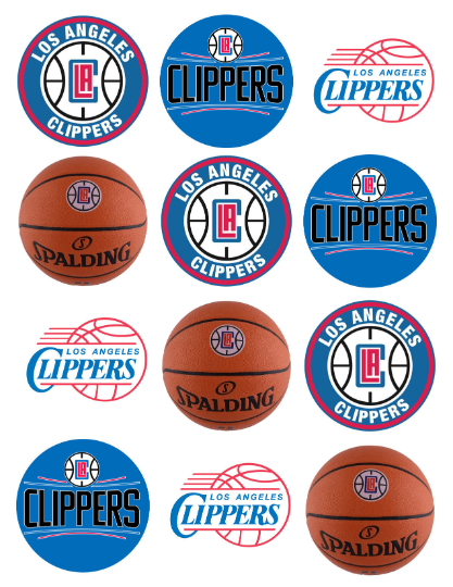Los Angeles Clippers Edible Image Toppers. Edible Round Pre Cut ...