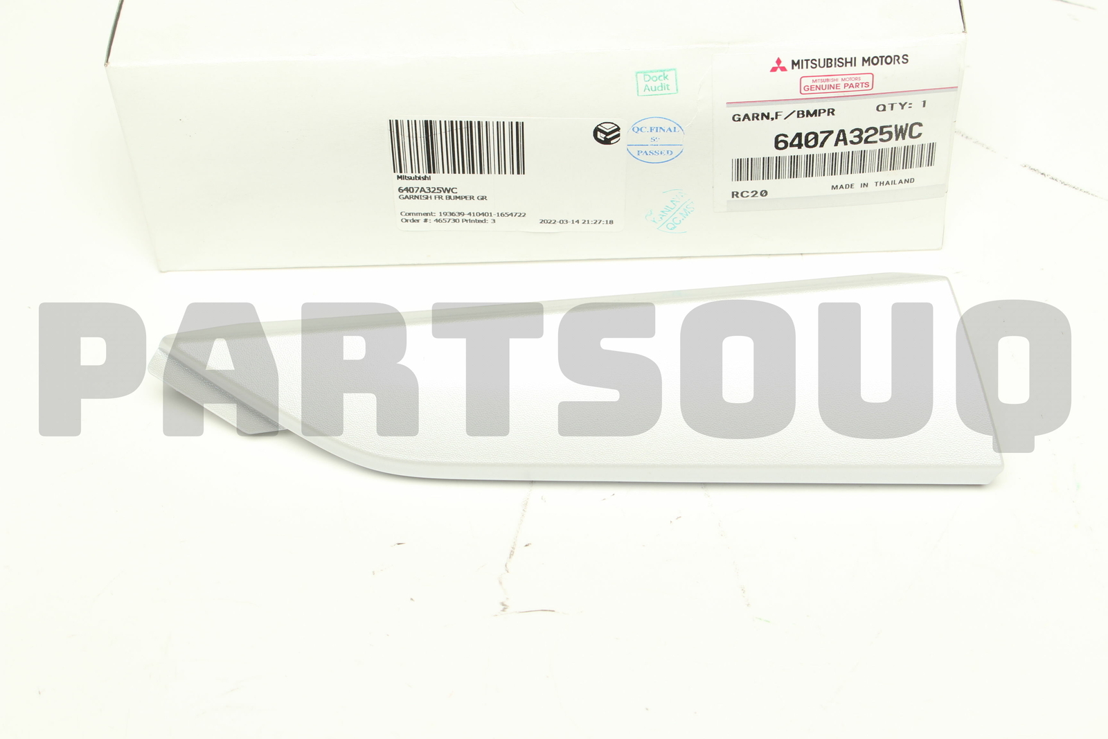 6407A325WC Mitsubishi Garnish fr bumper gr 6407A325WC Genuine OEM Part ...