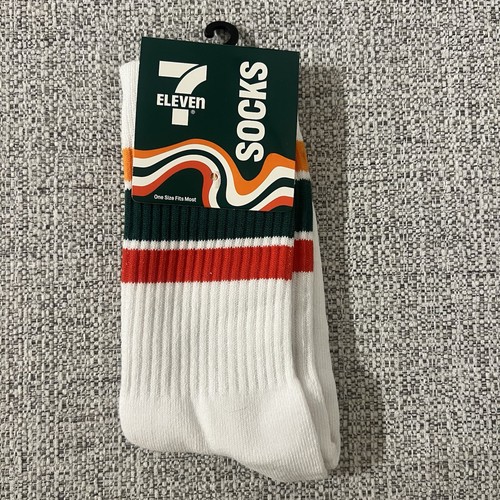 7 Eleven Tube Socks White With Stripes One Size NWT | eBay