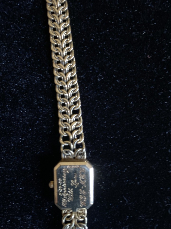 Cyma 14K Gold and Diamond Ladies Quartz watch Vintage 1939 Inscription ...