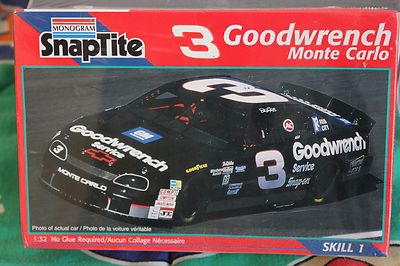 Monogram Snap Tite Dale Earnhardt #3 Goodwrench Monte Carlo Model Kit ...