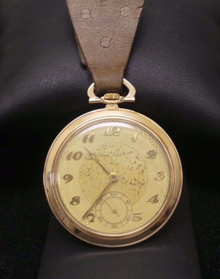 INCREDIBLE BOREL FILS & CIE ANTIQUE 14K YELLOW GOLD SWISS POCKET WATCH ...