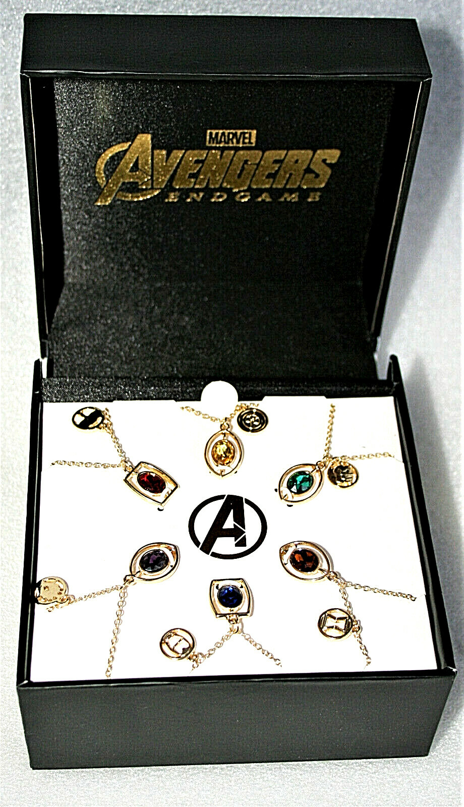 Marvel Comics Avengers EndGame Infinity Stone Pendant 6 Necklace Set ...