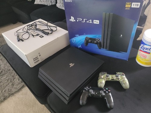 PS4 Pro Console 1TB 4K HDR + 2 Controllers (Used) All Original with ...
