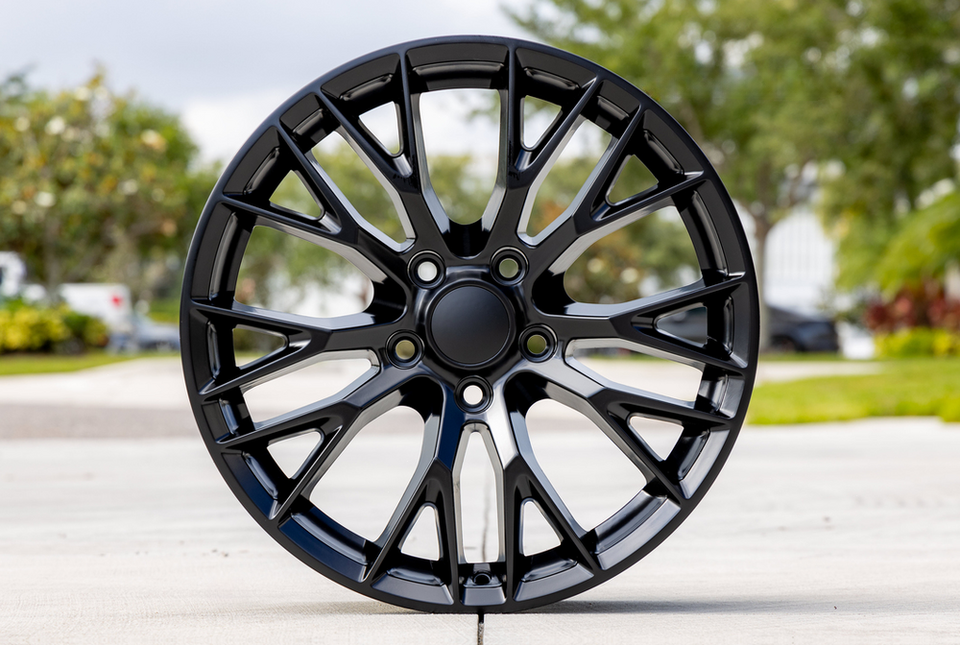 17/18" Satin Black C7 Z06 Style Corvette wheels for 1997-2004 Corvette ...