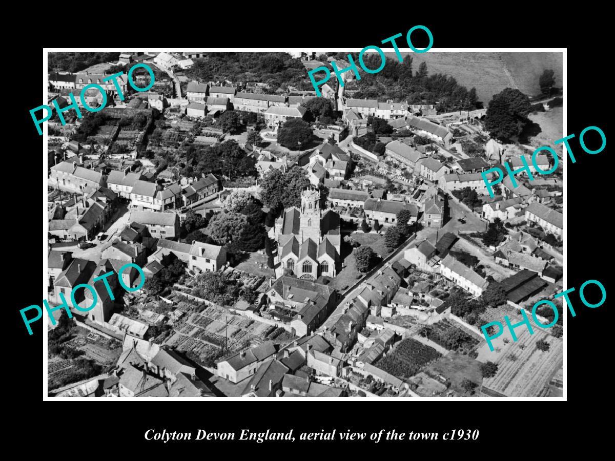 OLD LARGE HISTORIC PHOTO OF COLYTON DEVON ENGLAND THE TOWN CENTRE c1930 ...