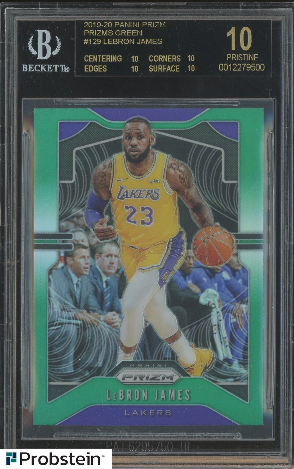 2019-20 Panini Green Prizm #129 LeBron James BGS 10 PRISTINE BLACK ...