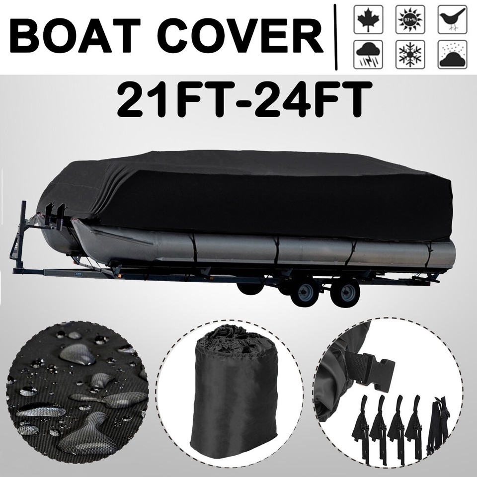 17-24Ft Waterproof Heavy Duty Pontoon Boat Cover Outdoor UV Rain Dust ...