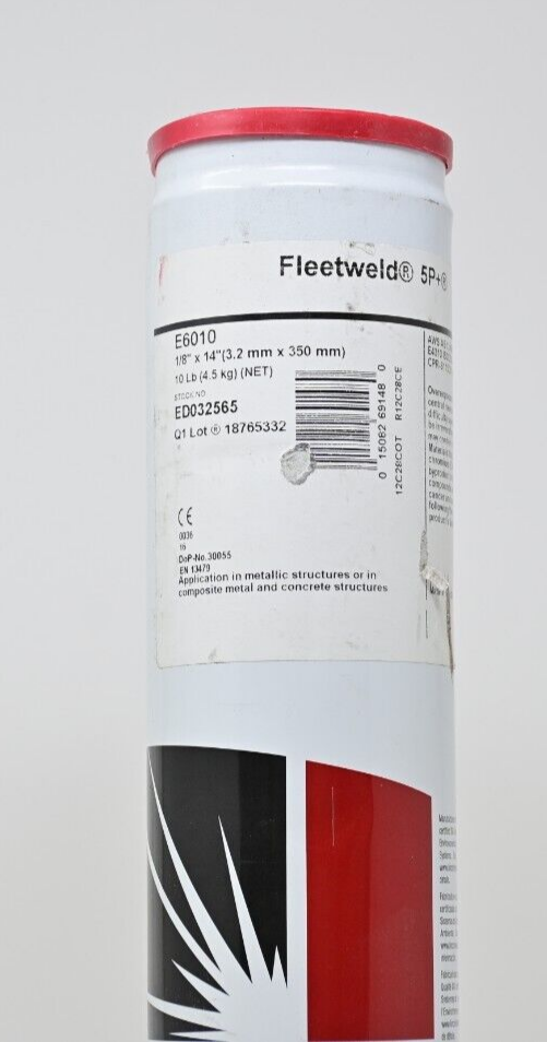 Lincoln Fleetweld 5P+ 6010 1/8" Mild Steel Stick Electrodes 10 lbs ...