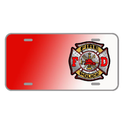 Custom Personalized Novelty License Plate Car Tag With Red FD Police ...