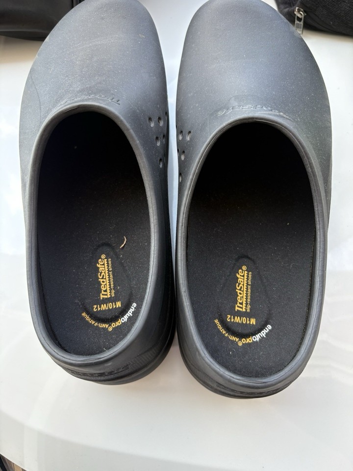 Tredsafe Unisex Black Deluxe Slip Resistant Shoes Size M-10 / W-12 ...