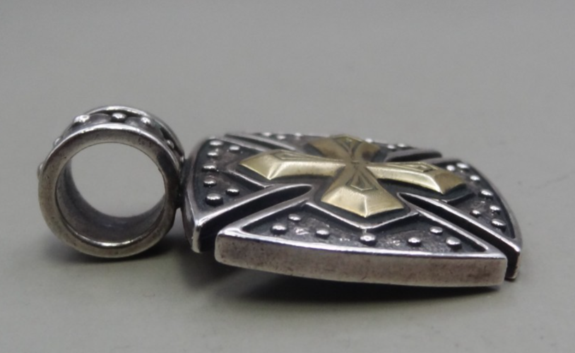 kONSTANTINO Sterling Silver & Bronze Maltese Cross Pendant STKJ297-300 ...