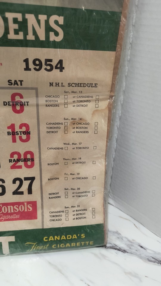1954 Export Maple Leaf Gardens Calendar Howie Meeker Toronto Maple ...