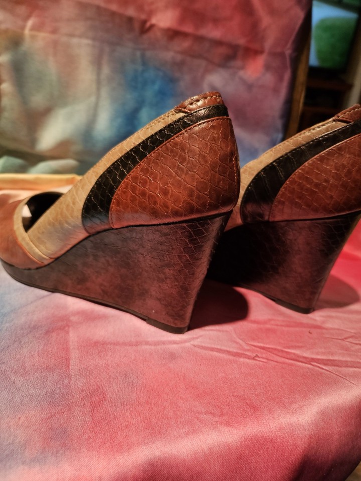 Liz&Co Wedges Women's Size 8M. Beautiful Rust, Brown and Beige Color | eBay