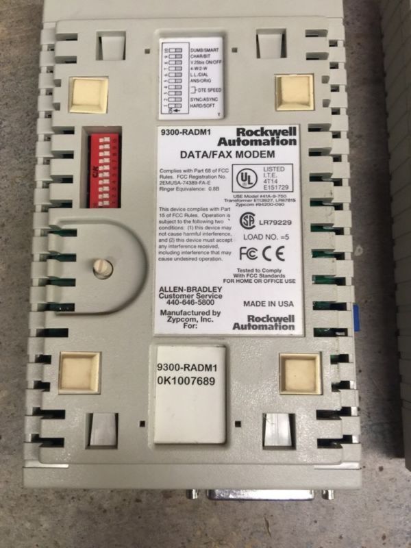 Allen Bradley Rockwell Automation Data/Fax Modem 9300-RADM1 9300RADM1 ...