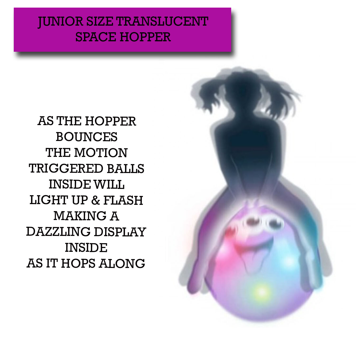 60cm Flashing Space Hopper LED Bounce Jump Ball Kids Toy Space Outdoor Xmas Gift | eBay UK