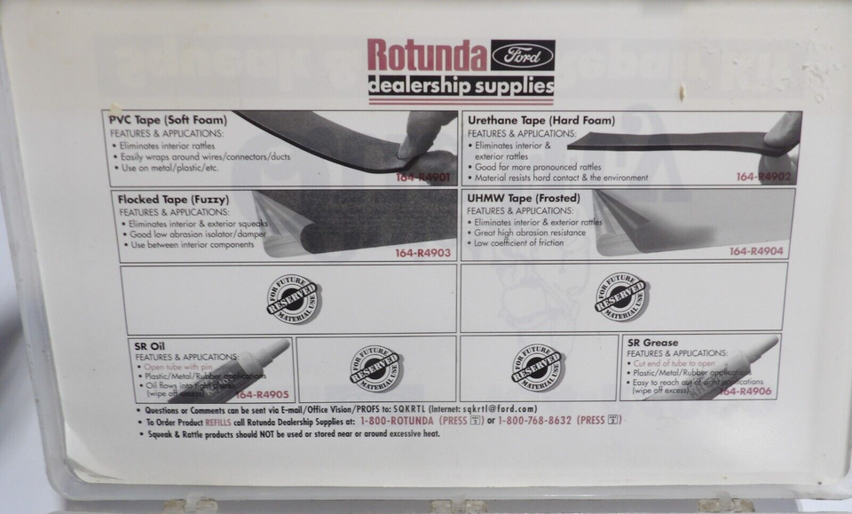 FORD ROTUNDA 164-R499 SQUEAK & RATTLE REPAIR KIT (INCOMPLETE) | eBay