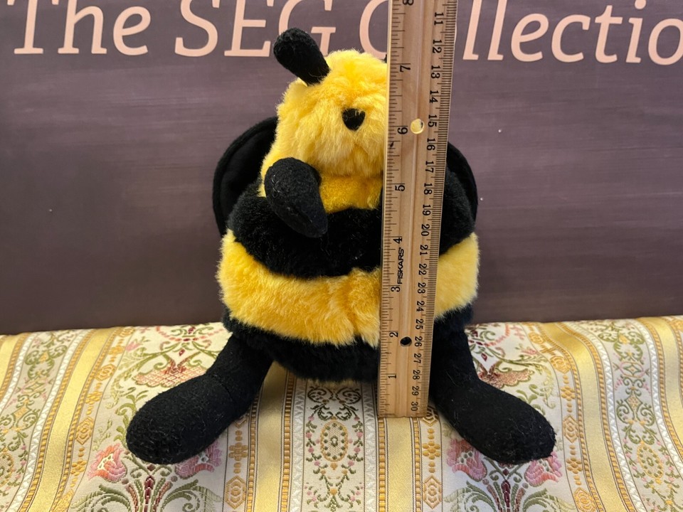 Unipak Plumpee 10” BUMBLE BEE Plush Pot Belly Sitting Black Yellow EUC ...